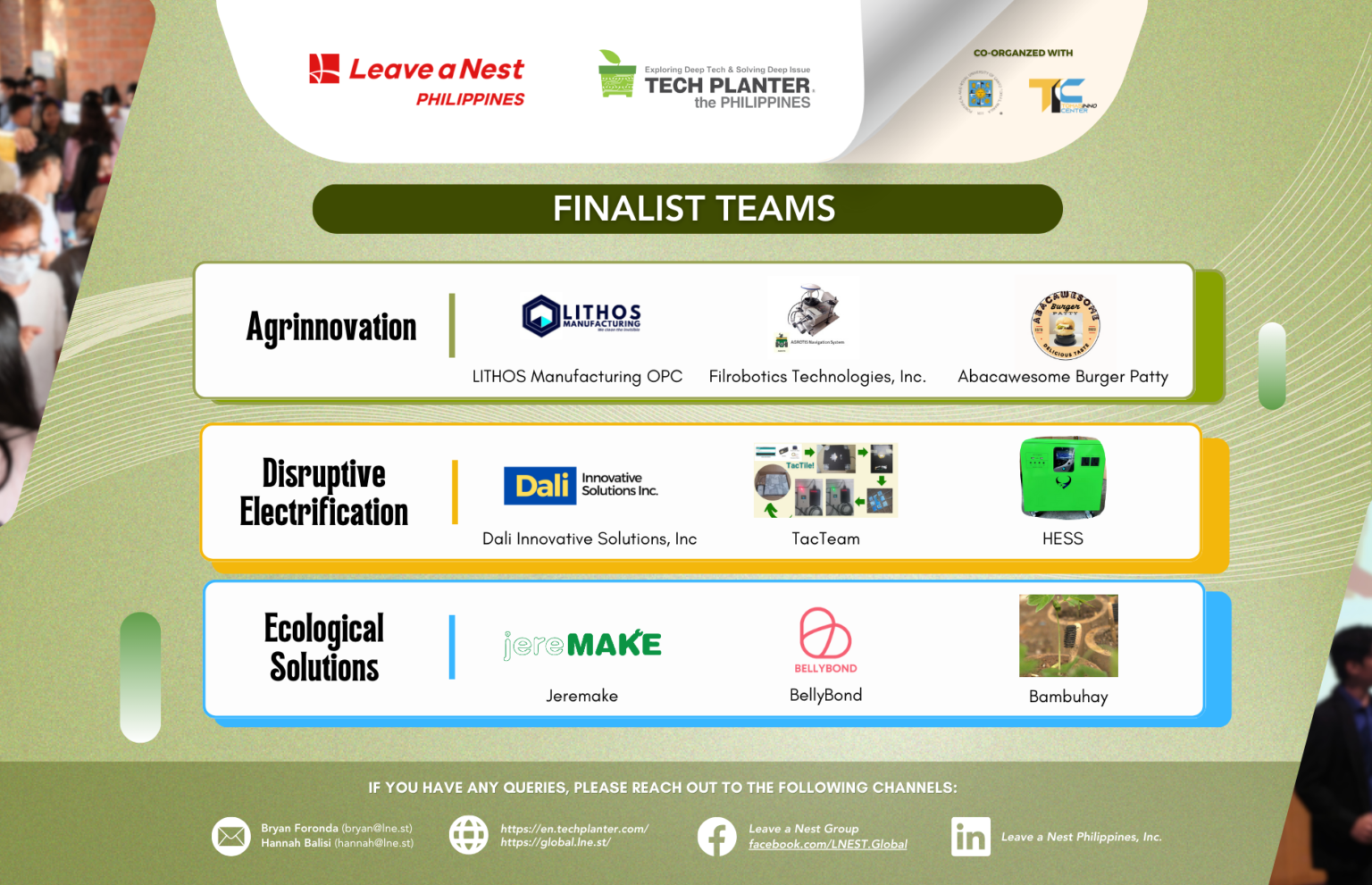 Announcement of Finalists and Lightning Talk Teams for TECH PLANTER in ...