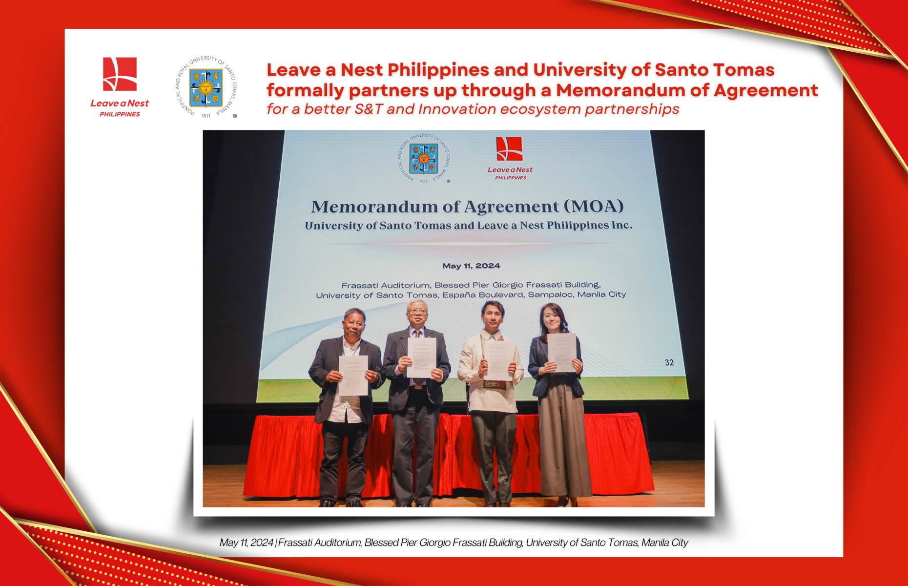 Leave a Nest Philippines solidifies partnership with University of Santo Tomas through ...