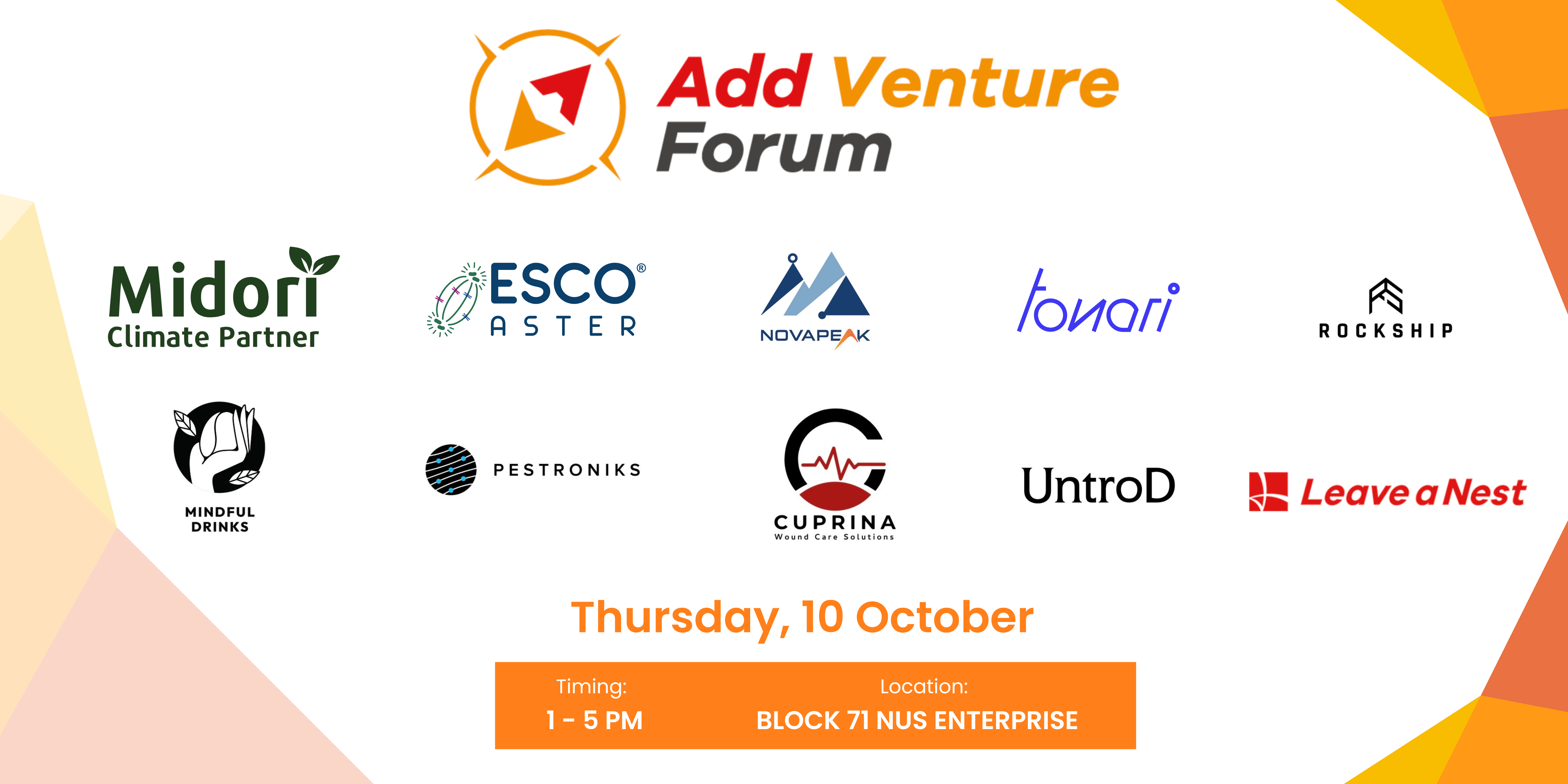Look out for these companies at Add Venture Forum Singapore! | Leave a Nest