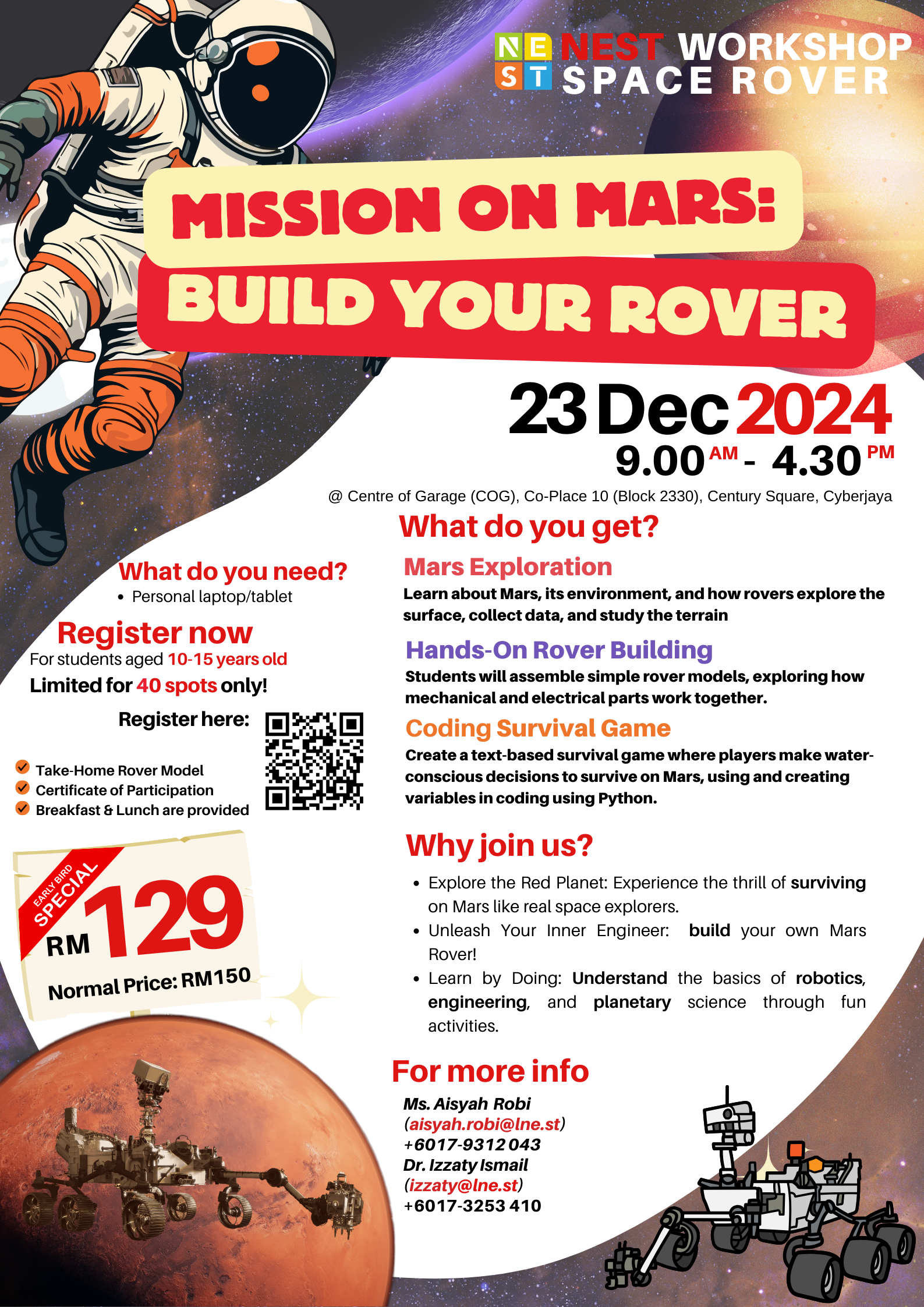 Mission to Mars: Hands-On Rover Building and Coding Workshop | Leave a Nest