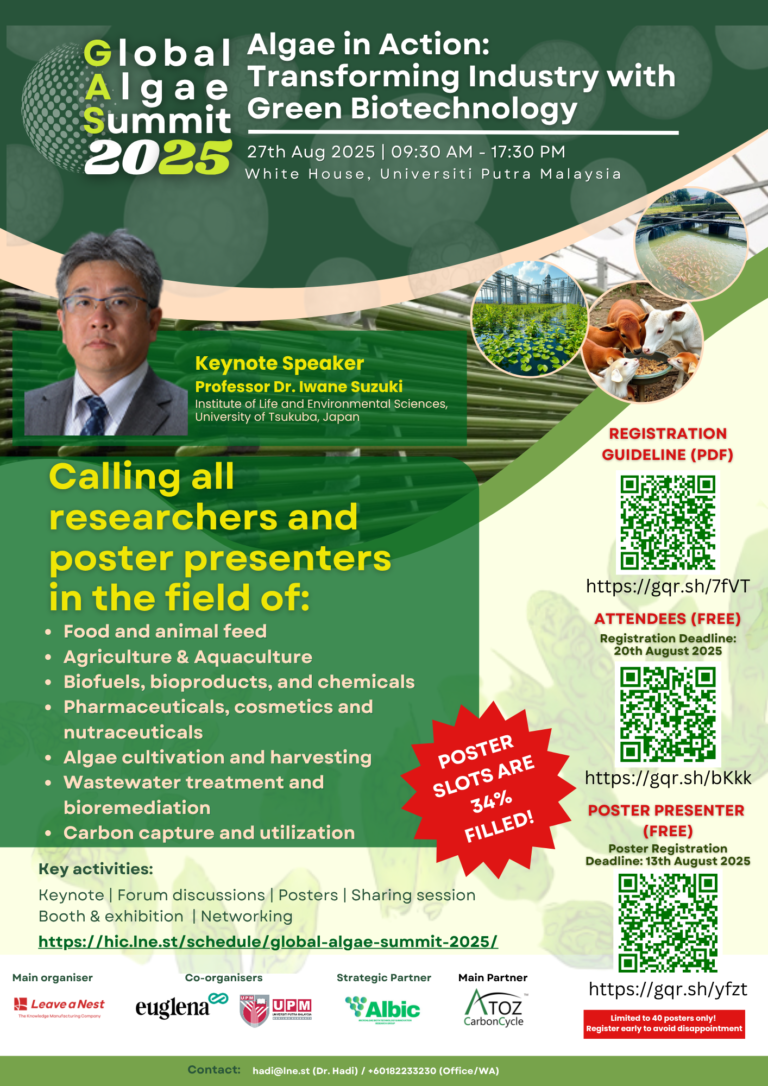 Global Algae Summit 2025: “Algae in Action – Transforming Industry with Green Biotechnology ...