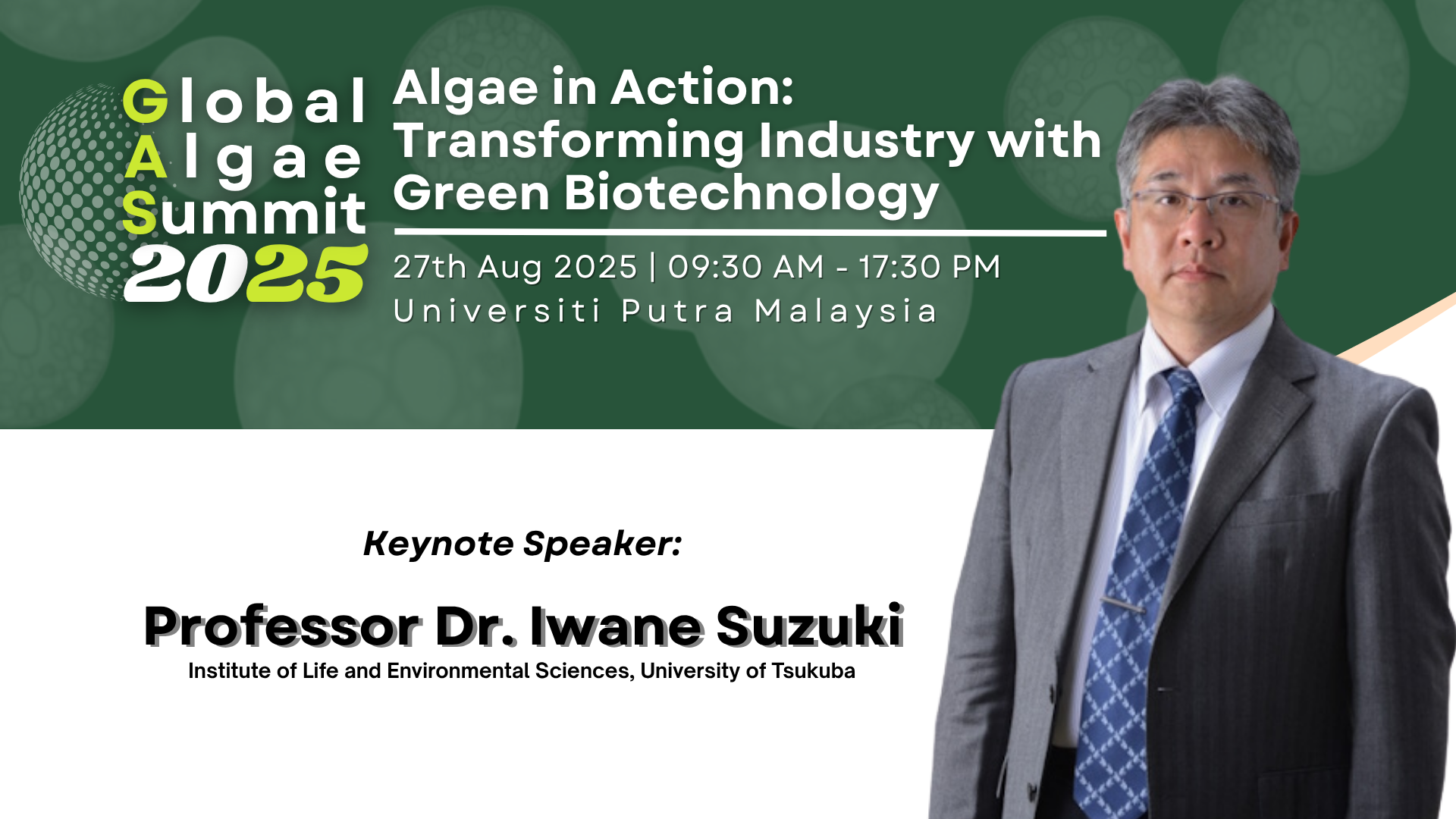 Leave a Nest Malaysia welcomes Prof. Dr. Iwane Suzuki as Keynote Speaker at Global Algae Summit ...
