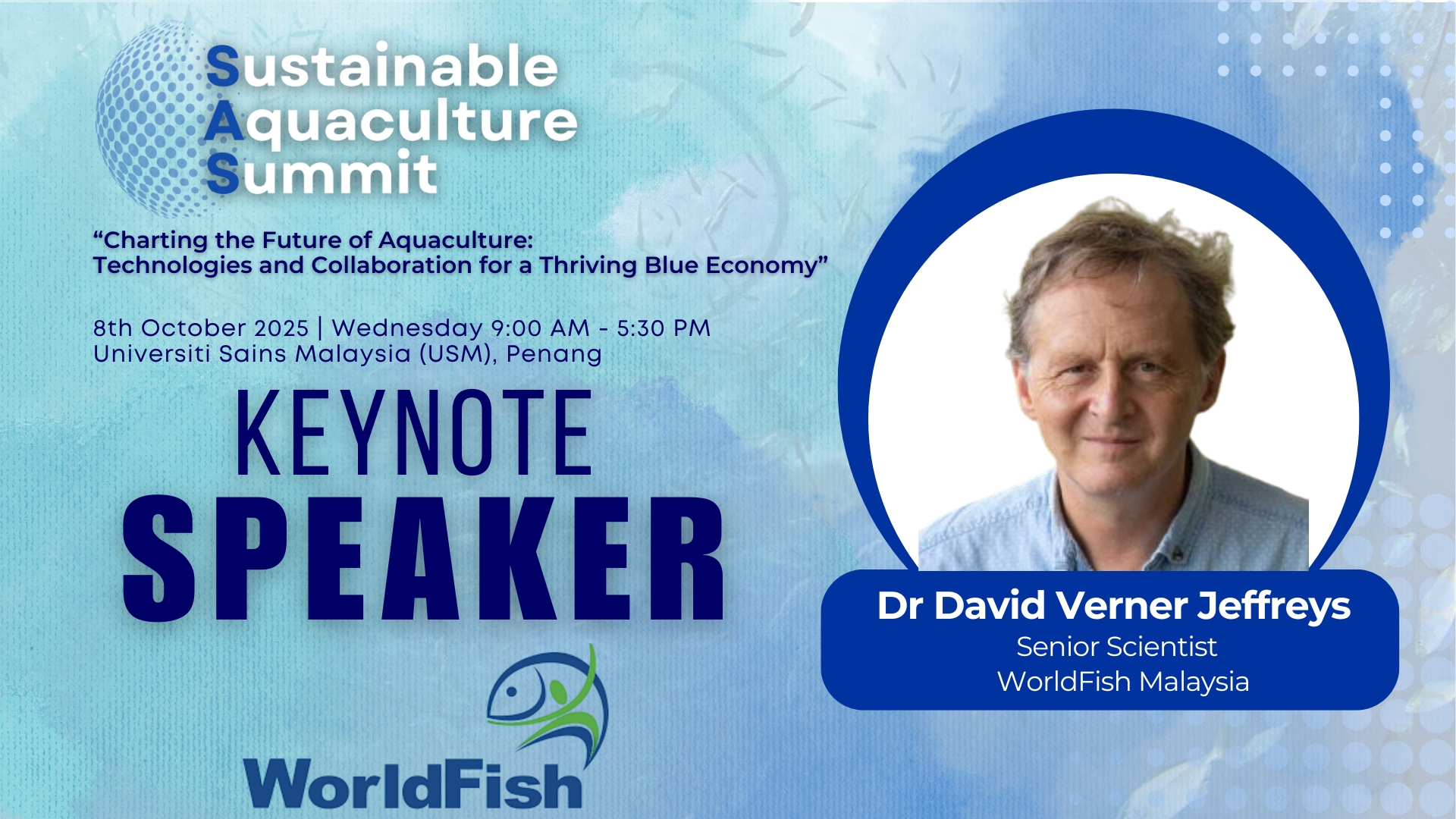 Dr. David Verner Jeffreys to Share Expertise at Sustainable Aquaculture ...