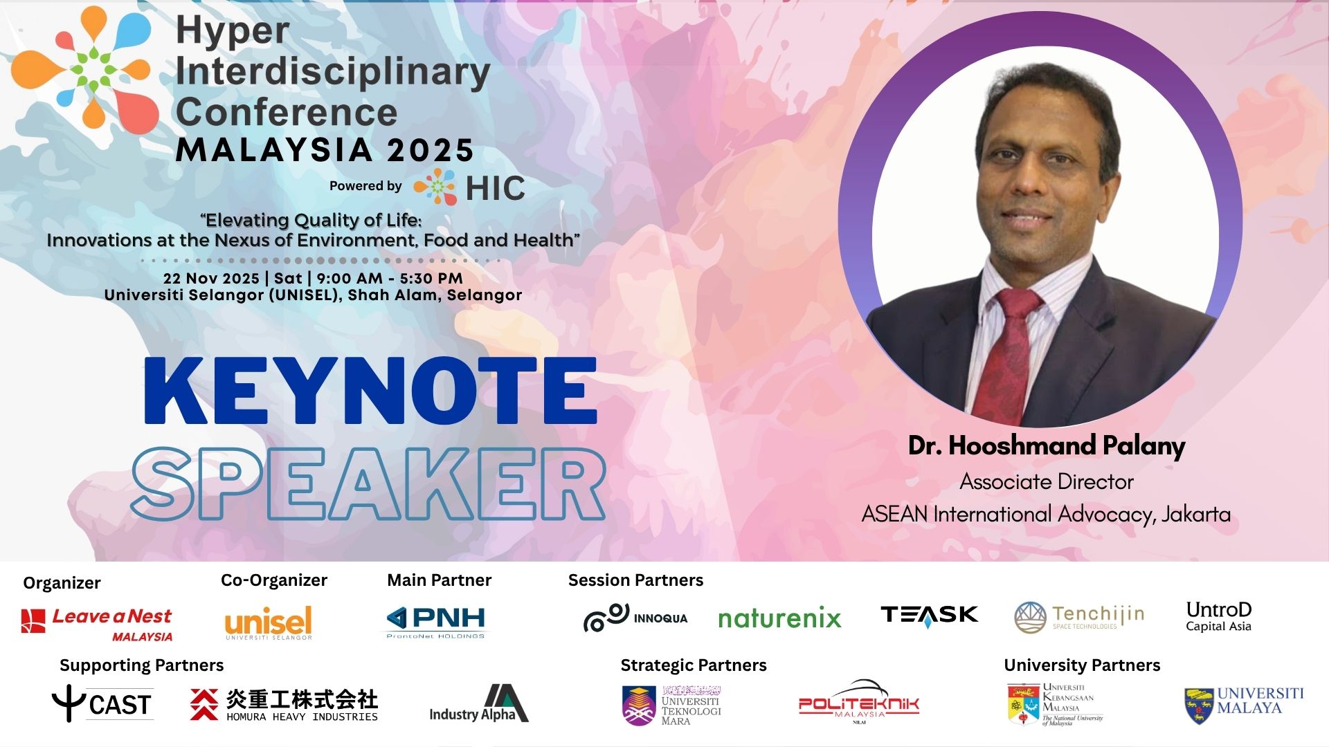 Dr. Hooshmand Palany to Deliver Keynote Address at HIC Malaysia 2025 ...